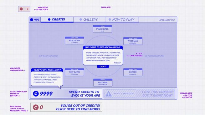 How do you make a videogame ui ux Wireframe, Part 1